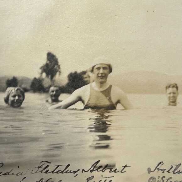Vintage | Other | Antique Photograph Group Of Friends Swimming In A ...